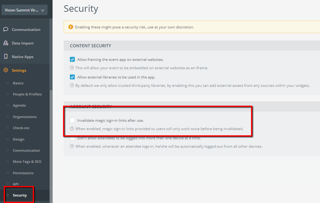 Limit Use of Magic Sign-In Links – Pathable