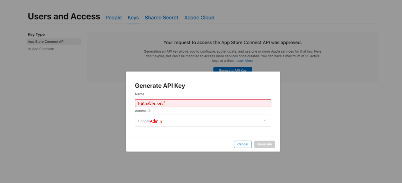 Getting an Apple API Key – Pathable